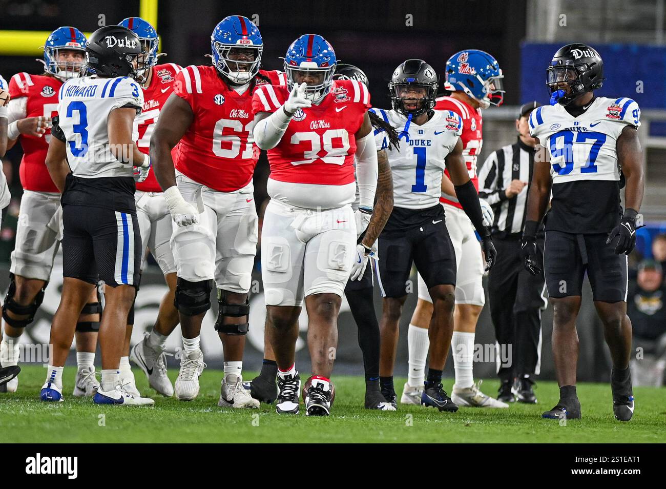 Durham, Florida, USA. 2nd Jan, 2025. Ole Miss defensive tackle JJ ...