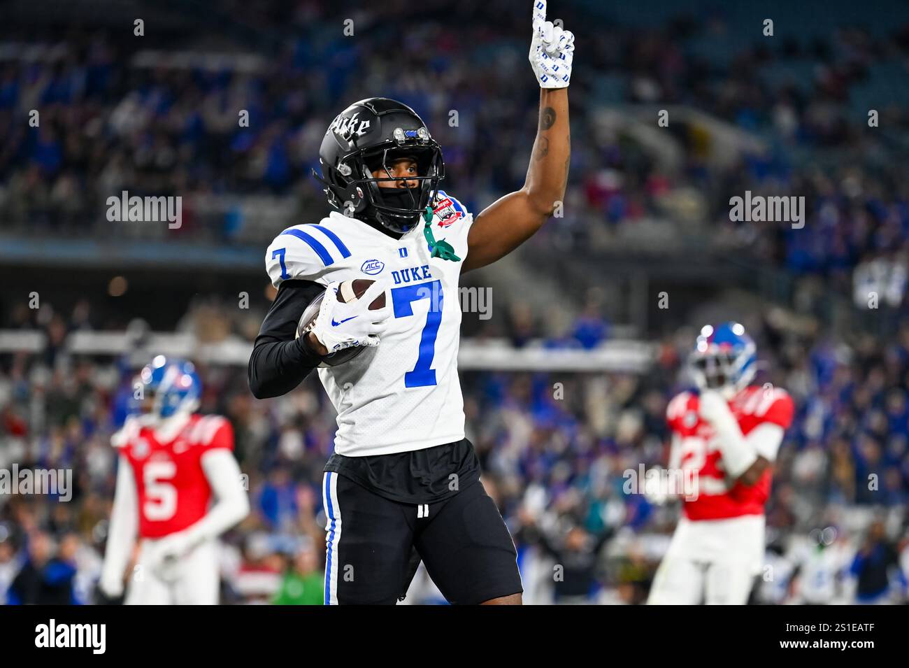Durham, Florida, USA. 2nd Jan, 2025. Duke wide receiver JAVON HARVEY ...