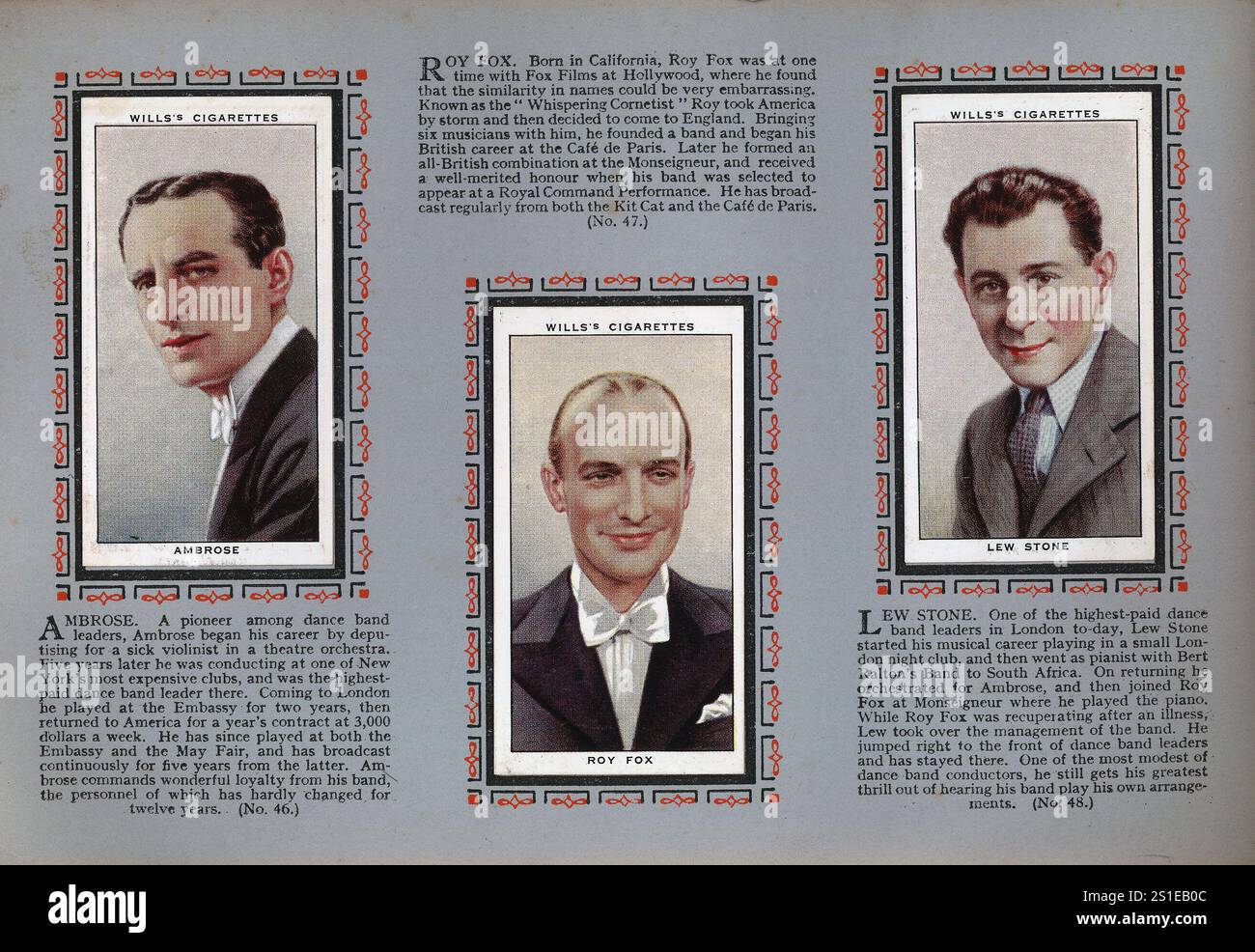 A collection of Will's Cigarette Cards of BBC Radio Celebrities circa ...