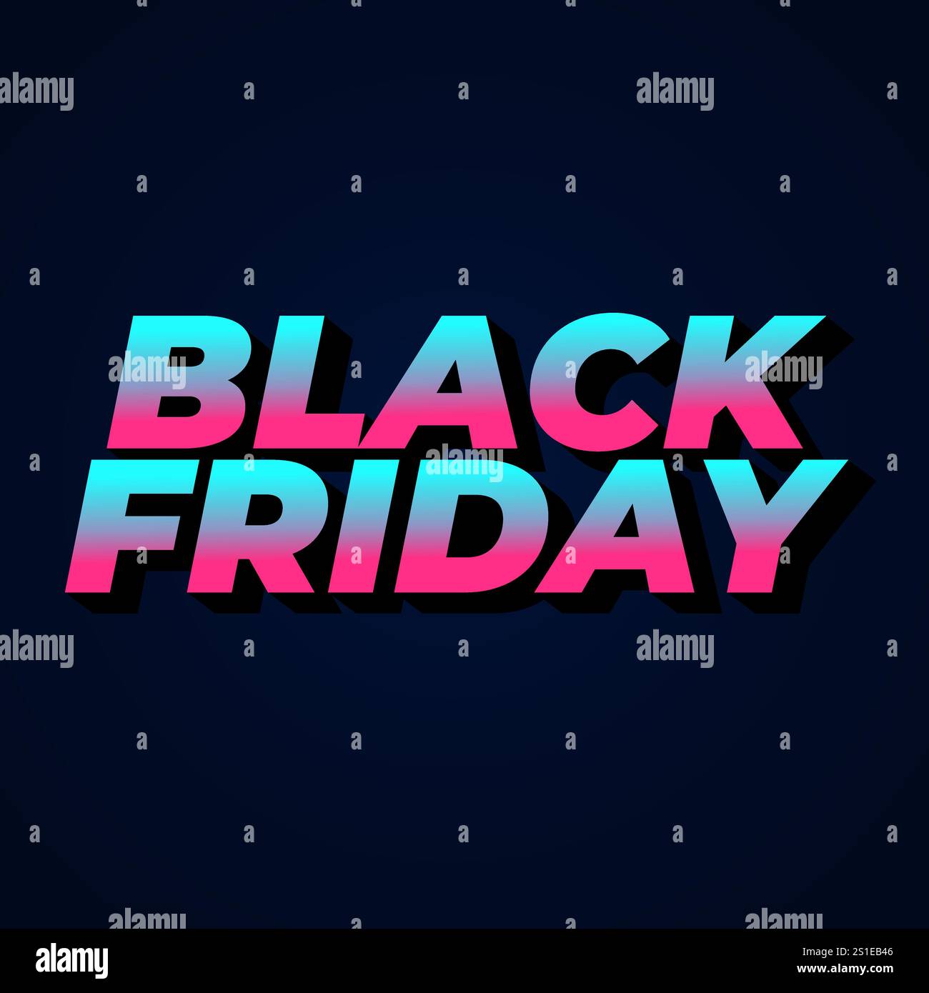 Black friday. Text effect design in full colors with three dimensions ...
