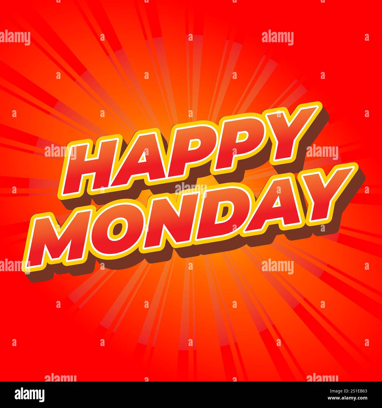 Happy monday text effect design with super bold fonts good for social ...