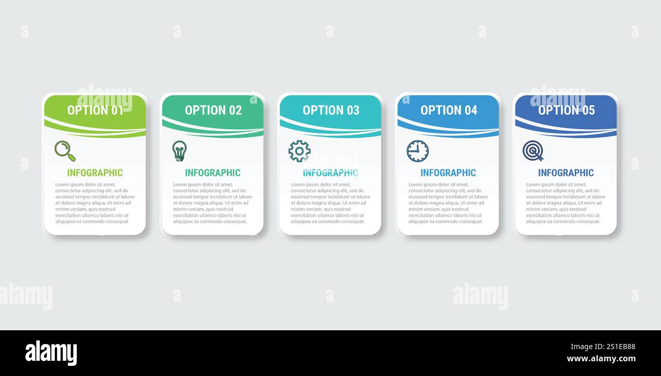 Business infographic thin line process with square template design with ...
