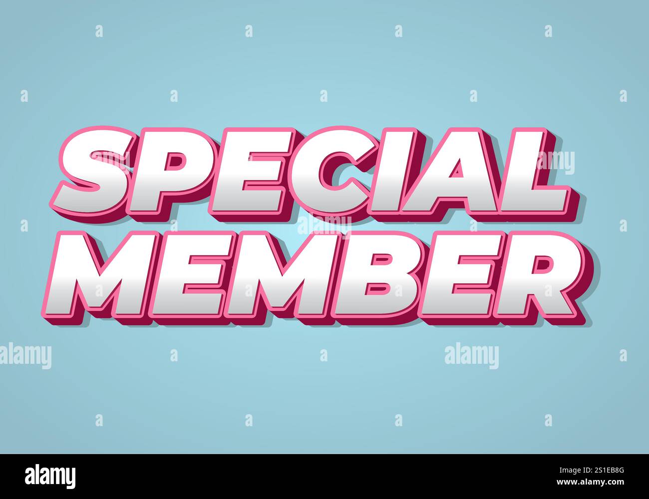Special member. Text effect design in modern colors with 3D effect look ...