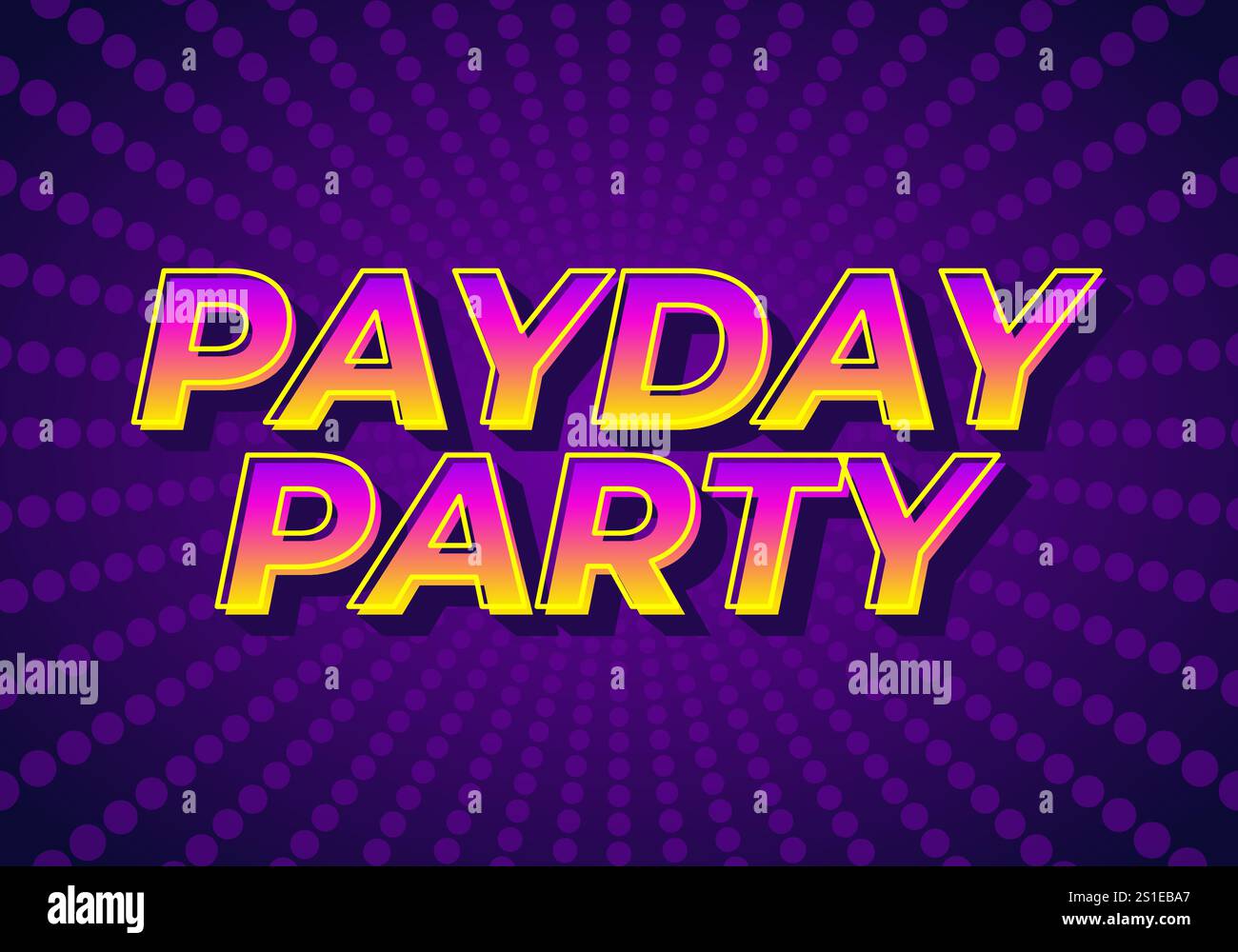 Payday party. Text effect design for social media ads in 3D style Stock ...