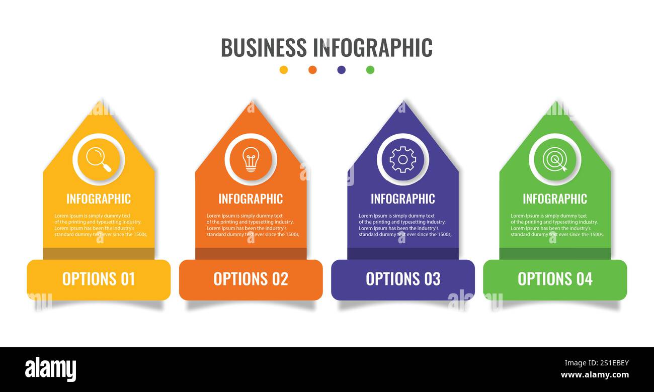 Infographic design template.Business process with 4 steps. Vector thin line elements for ...