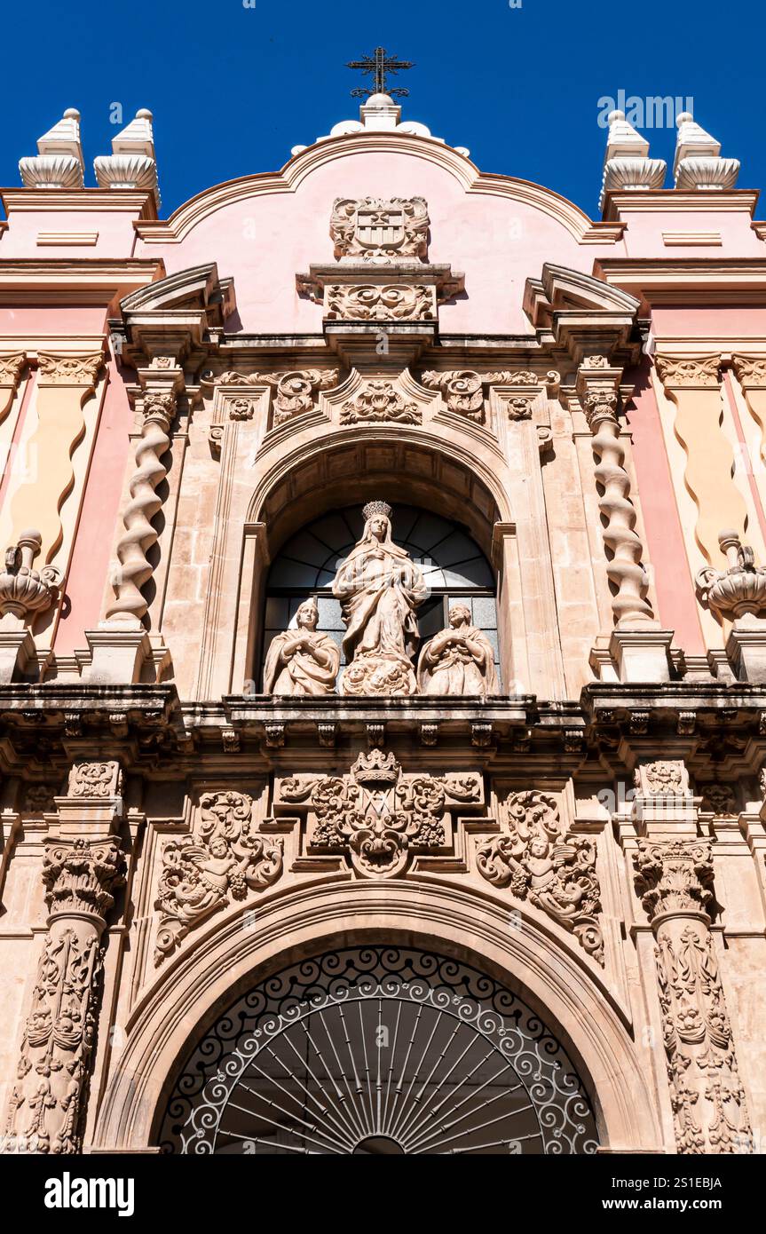 Baroque style facade of Fine Arts Museum in Sevilla, Museo de Bellas ...