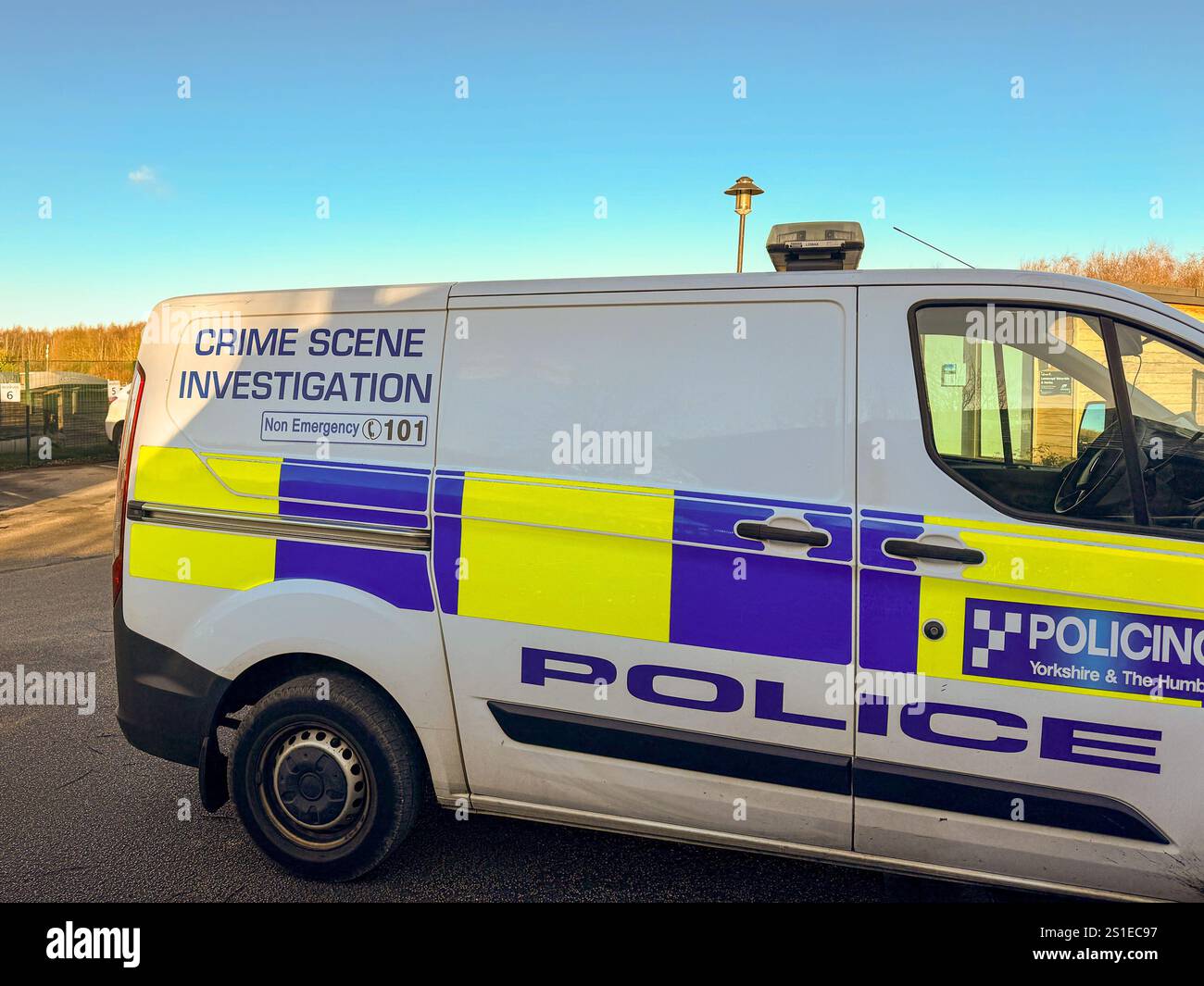 Crime Scene Investigation van from West Yorkshire Police attending an incident in Leeds Stock ...