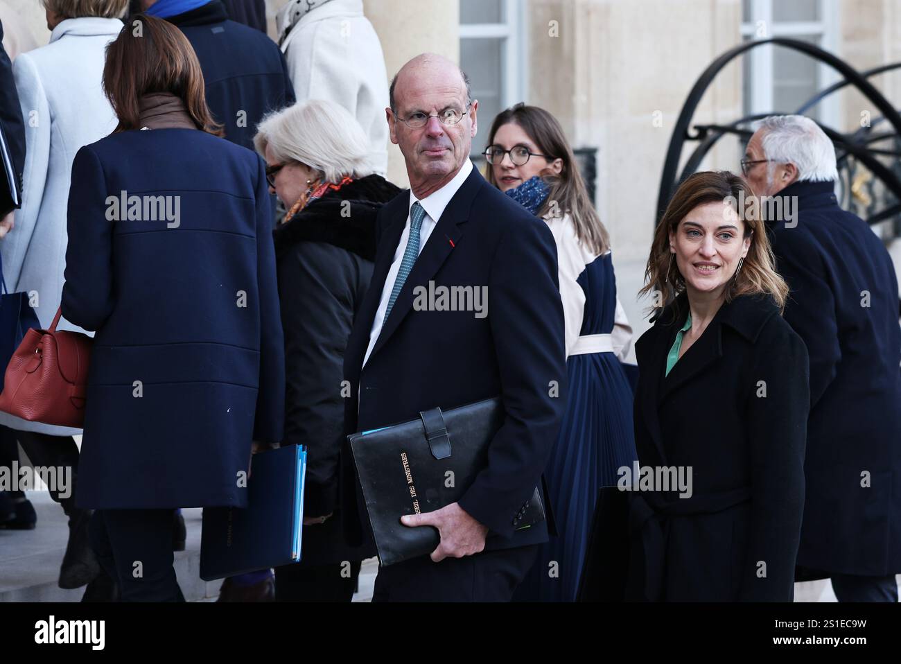Paris, France. 3rd Jan, 2025. Eric Lombard (C), French minister of ...