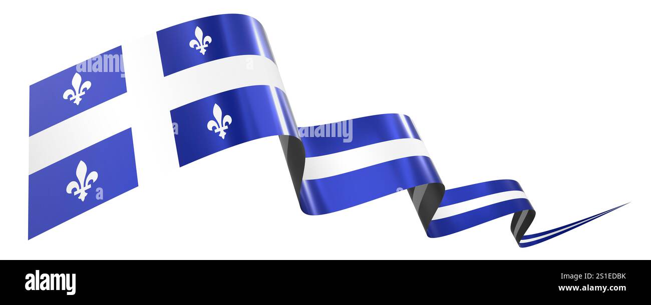 Quebec - wavy ribbon isolated on white background - 3D illustration ...