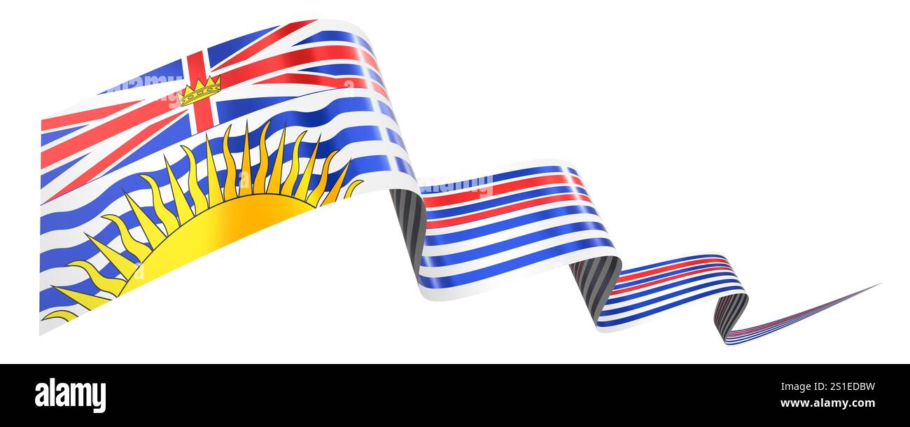 British Columbia - wavy ribbon isolated on white background - 3D ...