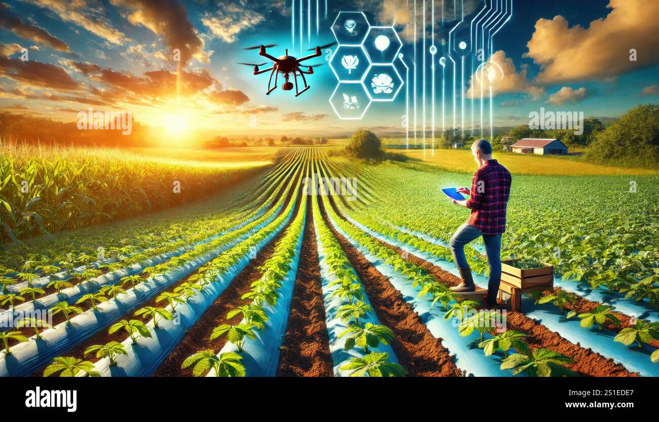 Modern agriculture combining drones, technology, and sustainability in ...