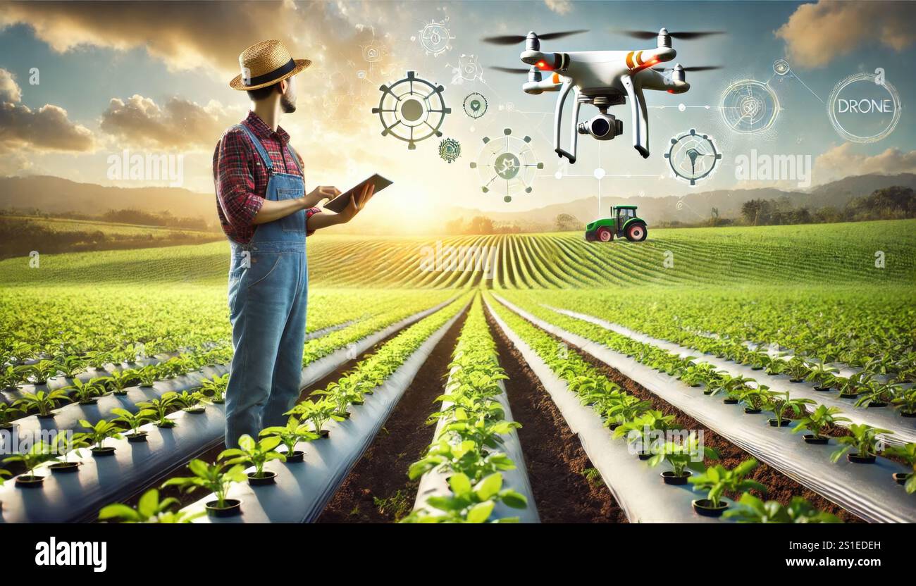 Modern agriculture combining drones, technology, and sustainability in ...