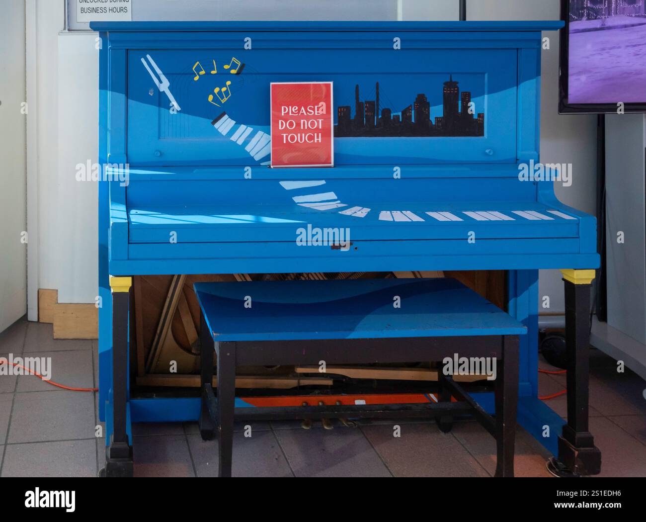 Kansas City, Missouri - A blue piano at the American Jazz Museum. The ...