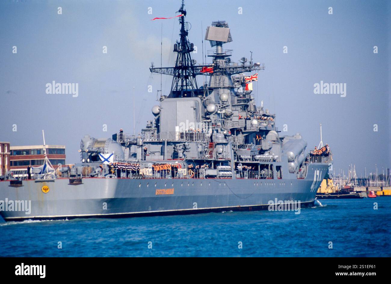 The Admiral Ushakov (formerly Besstrashny) is a Sovremenny-class ...