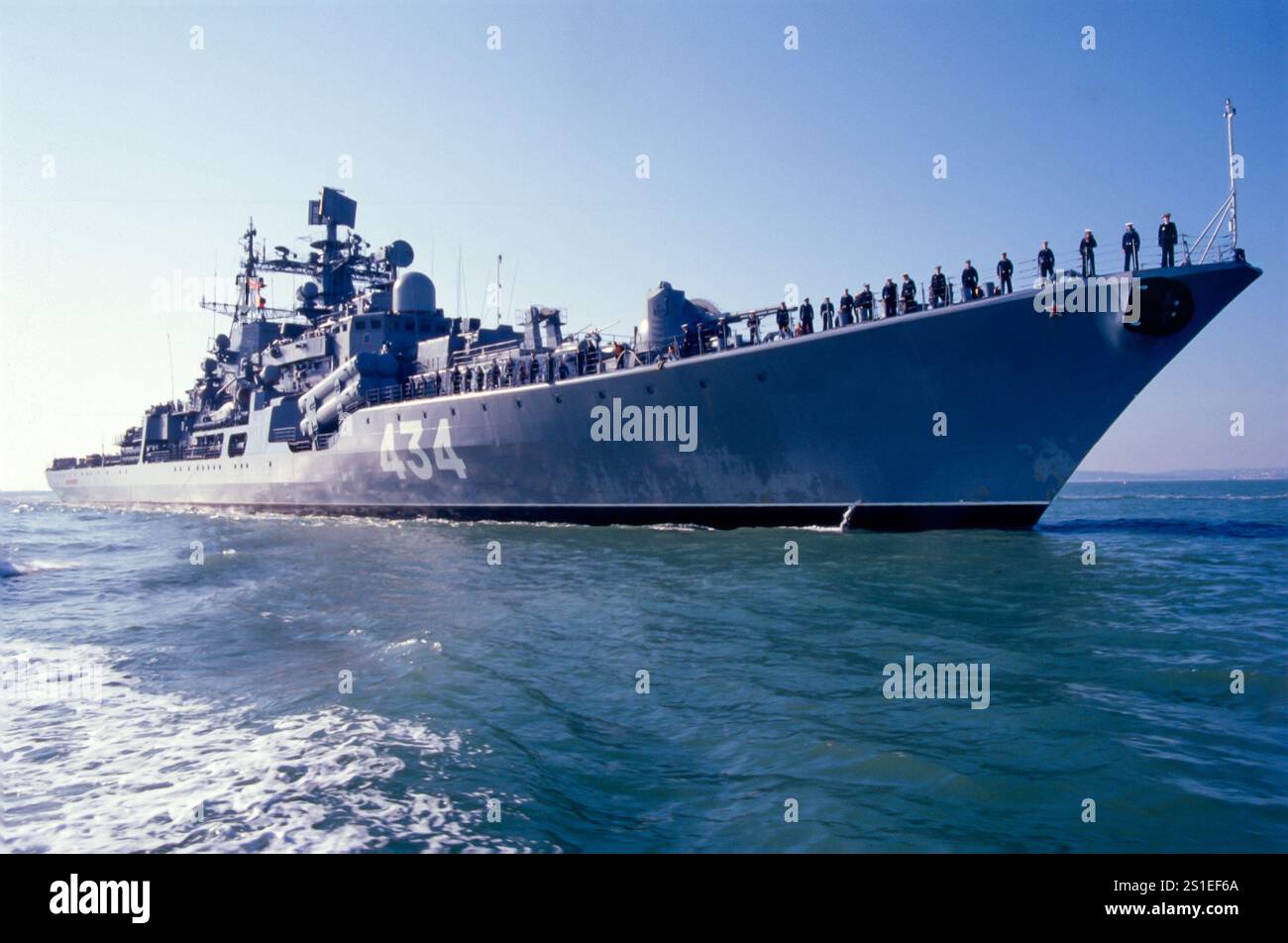 The Admiral Ushakov (formerly Besstrashny) is a Sovremenny-class ...