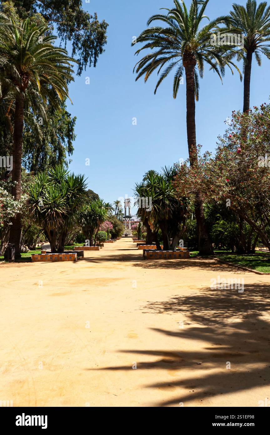 Jardines de Murillo, historical gardens in Sevilla, old town, Andalusia ...