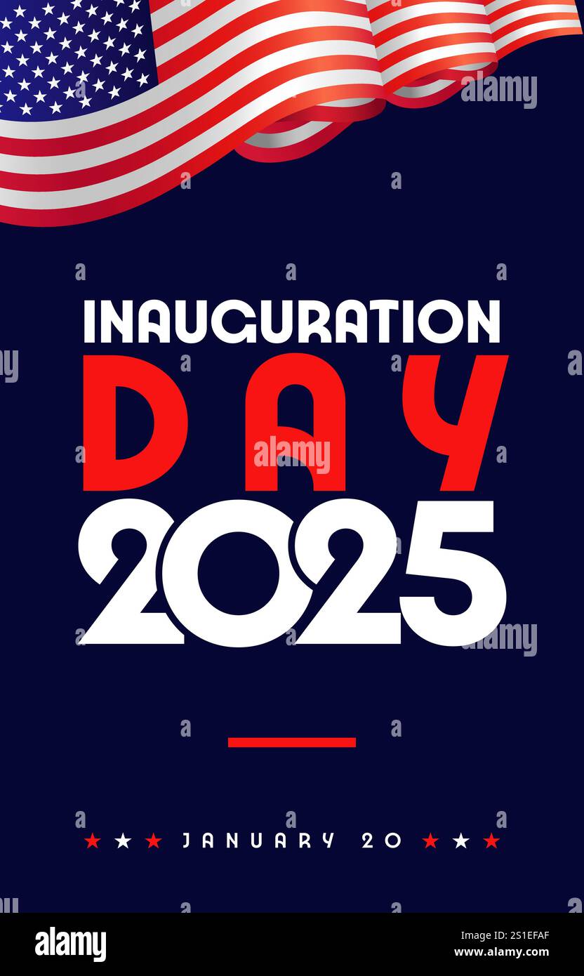 USA Inauguration Day 2025 vertical banner. Presidential Inauguration ...