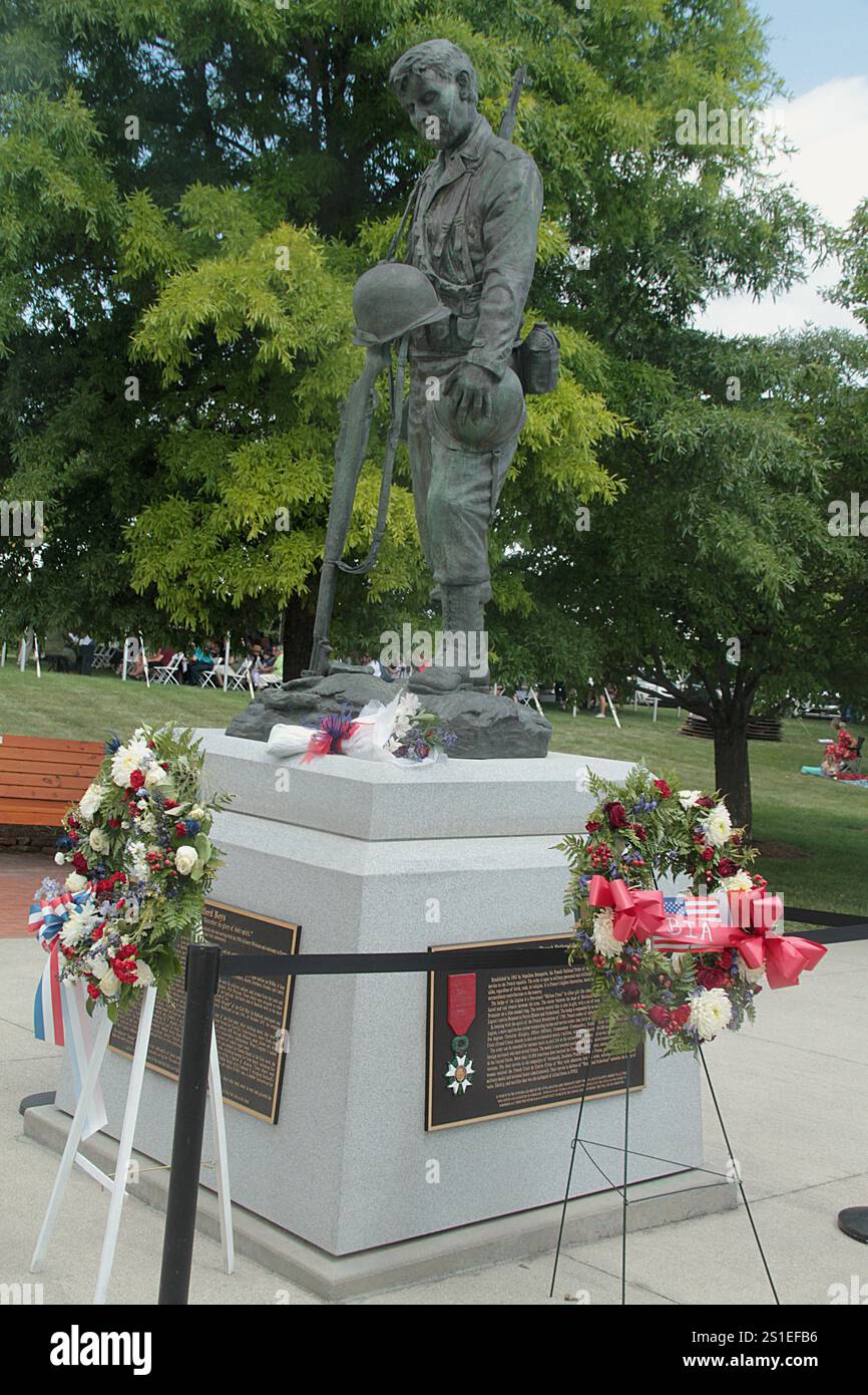 National D-Day Memorial, Bedford, VA, USA. Flower wreaths at the ...