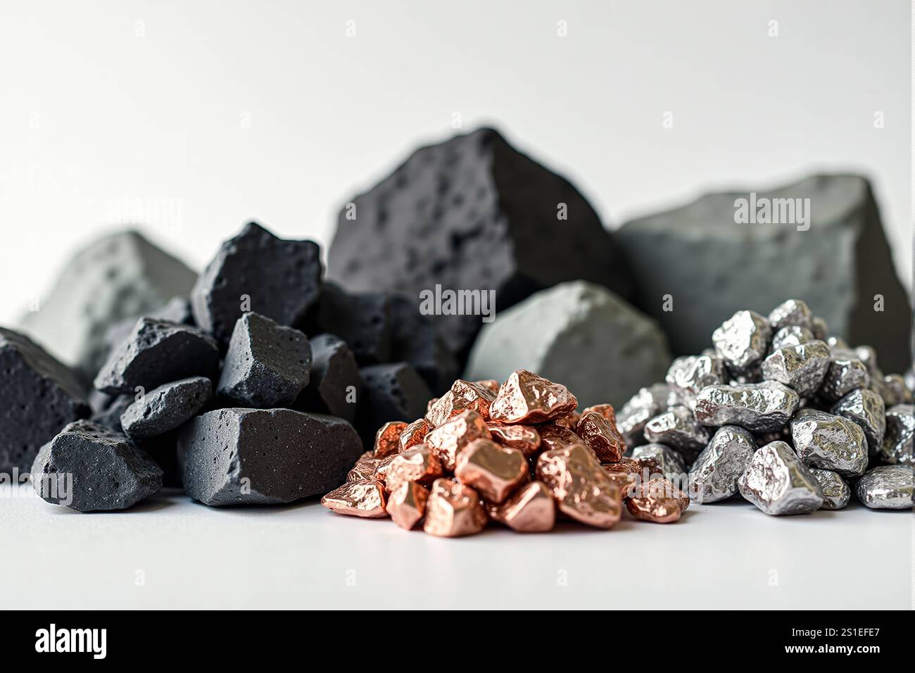 Different minerals extracted in a rare earth mine representing global ...