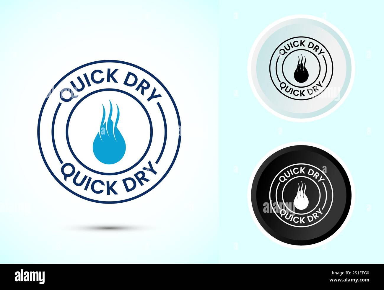 Quick dry icon design illustration. Fast dry cleaning service sign ...