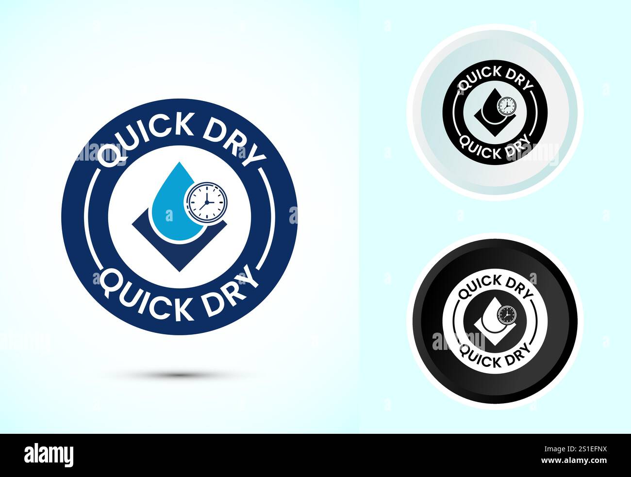 Quick dry icon design illustration. Fast dry cleaning service sign ...
