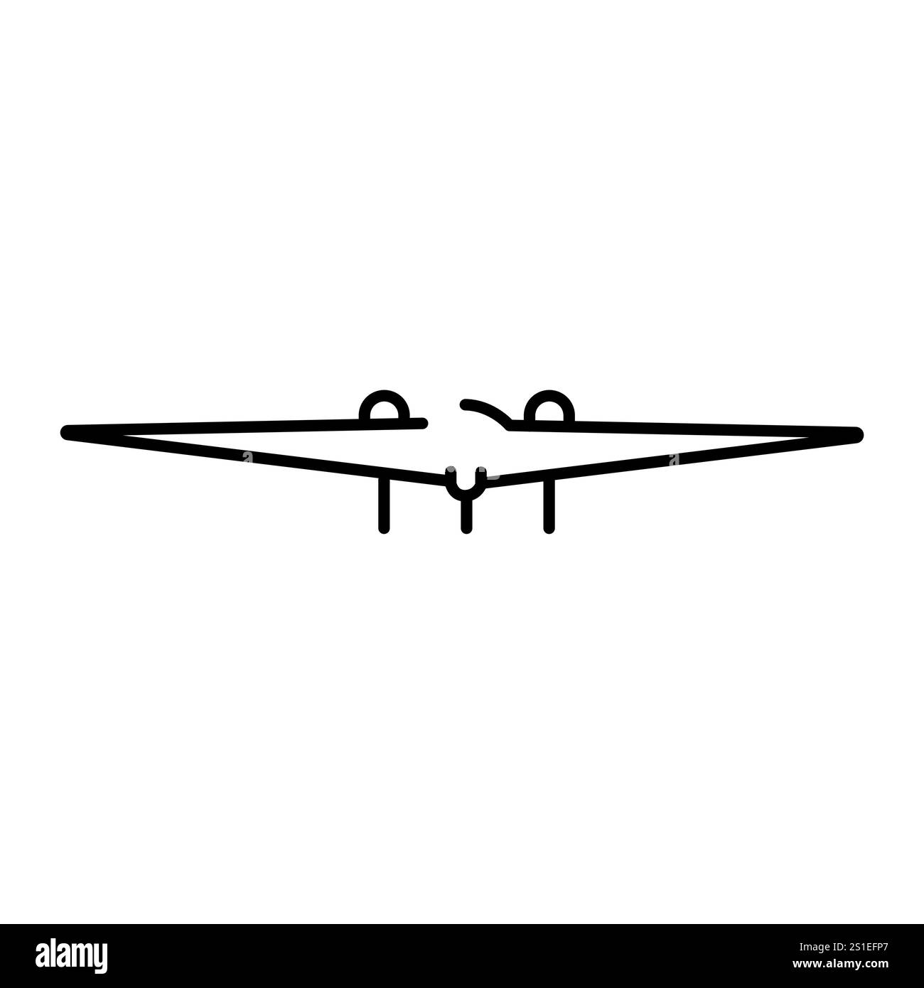 RQ-170 Sentinel (USA) line color icon. Stealthy reconnaissance UAV ...