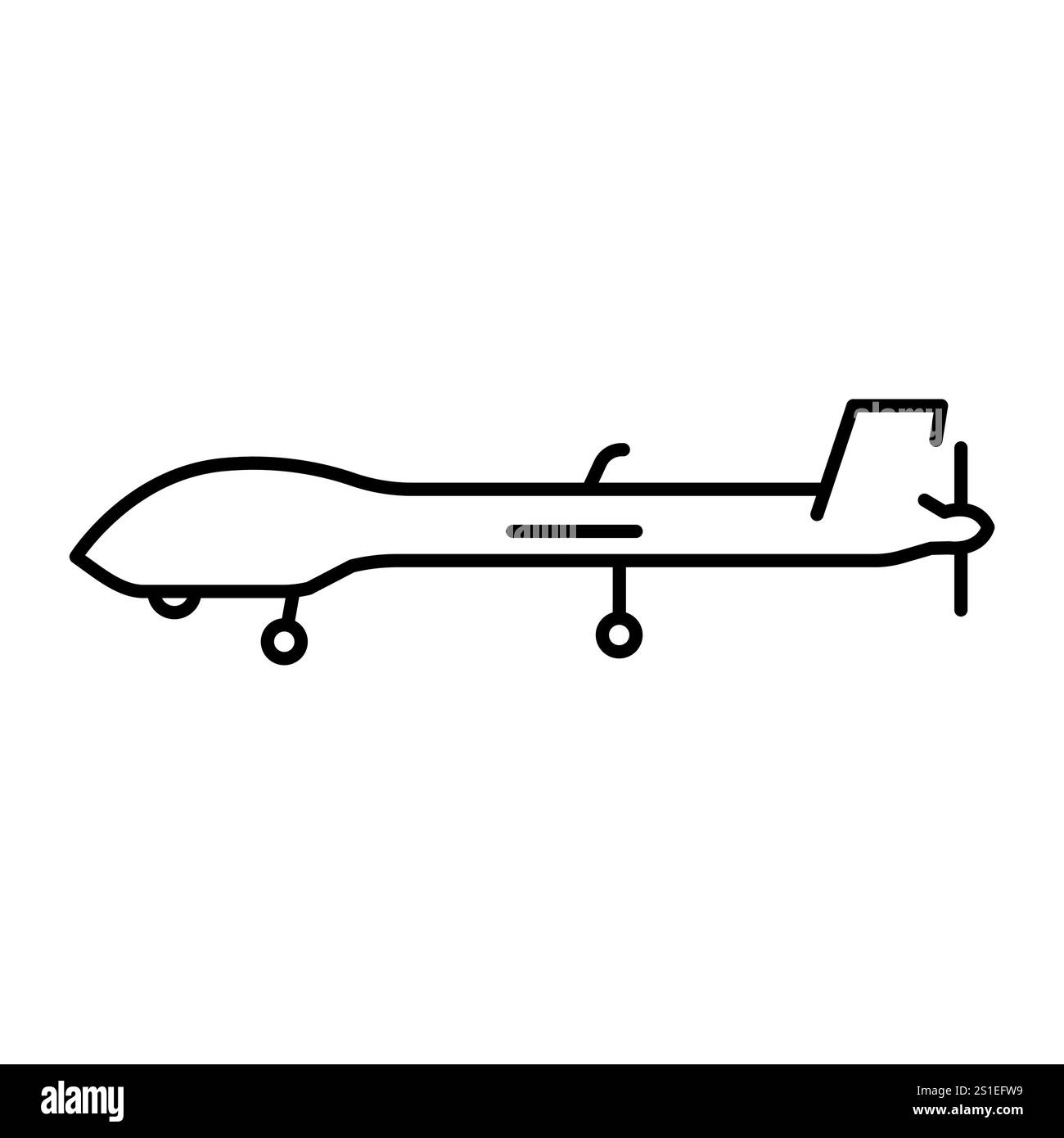 Wing Loong II (China) line color icon. Attack UAV for reconnaissance ...