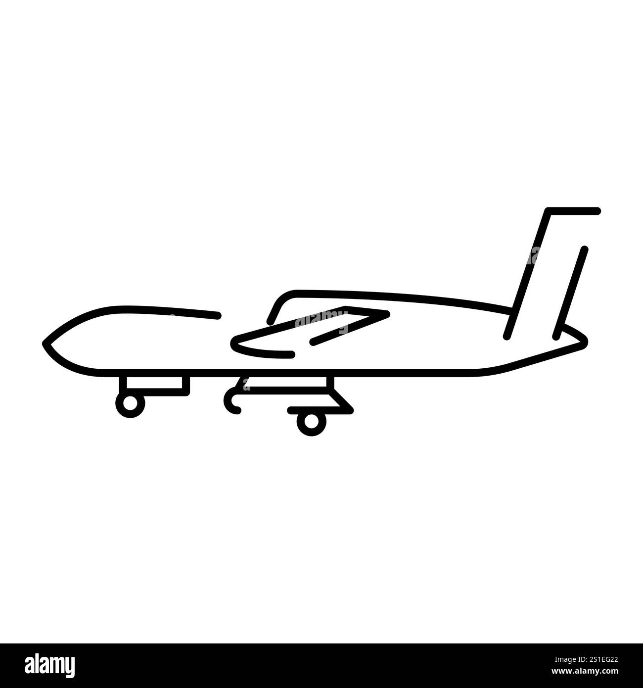 Predator C Avenger (USA) line color icon. Stealthy strike drone with a ...