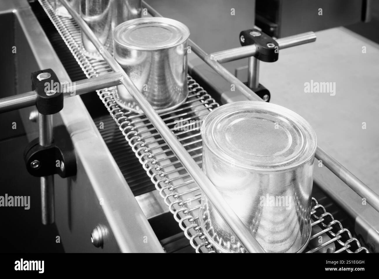 Industrial machine used in canning production. A close-up view Stock ...