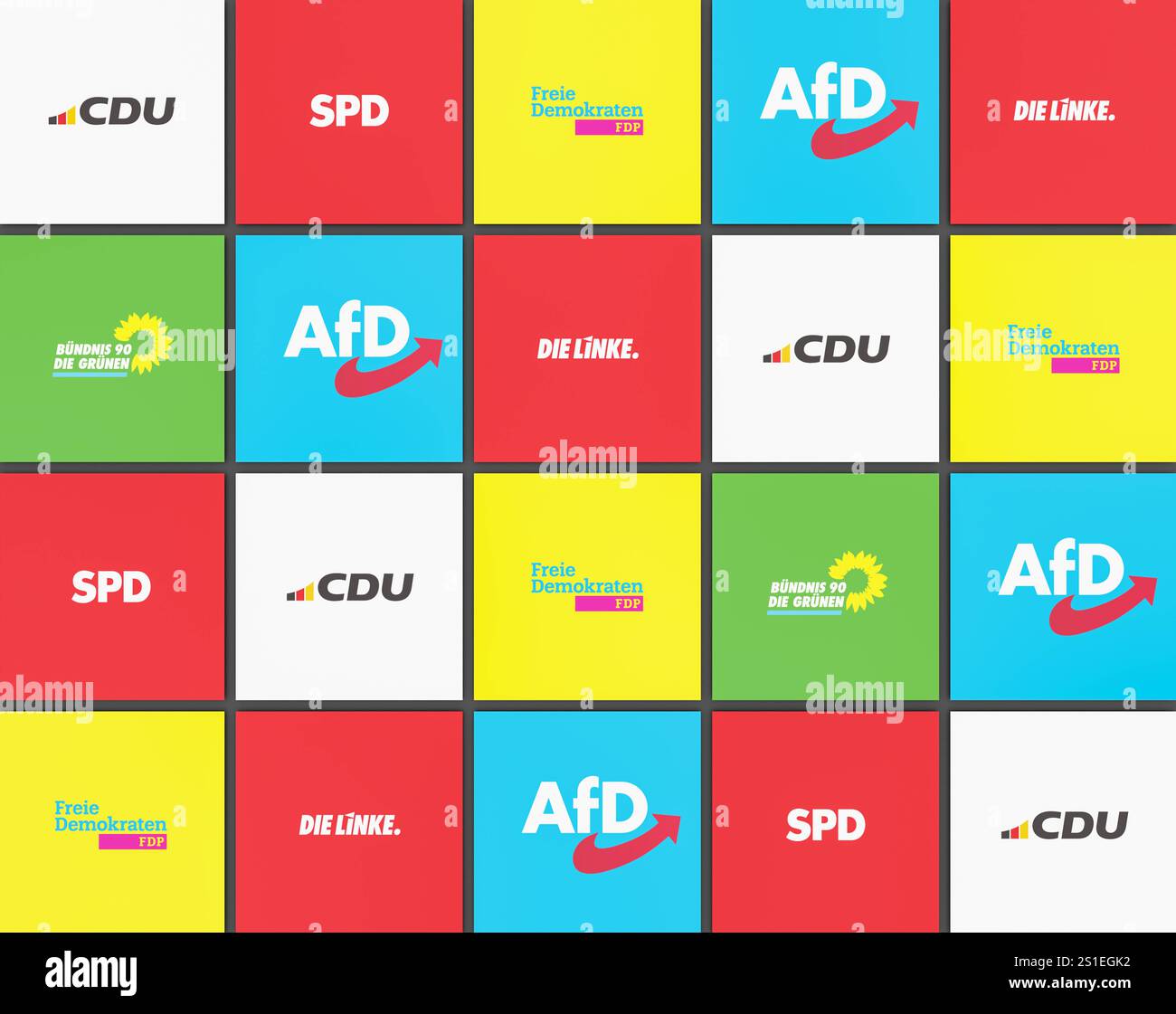 Wall with the Geraman parties Wall with the Geraman parties. CDU, SPD ...