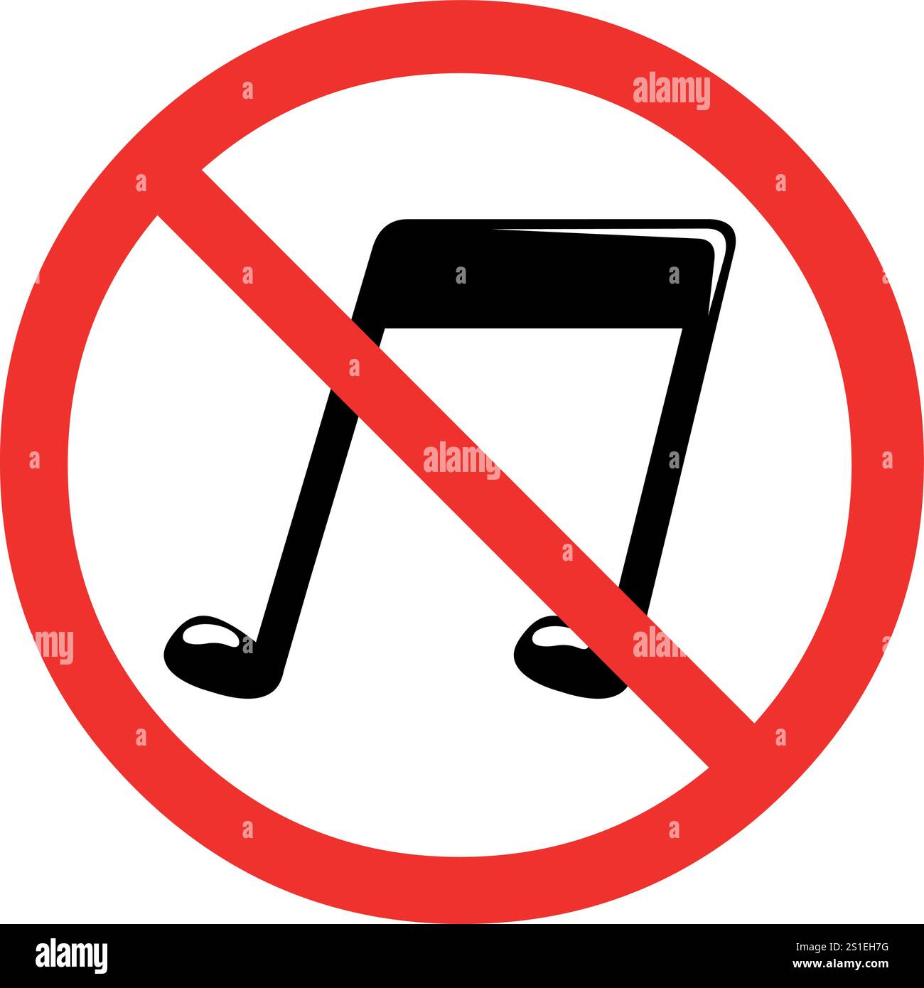 vector illustration signage of forbidden music symbol Stock Vector ...