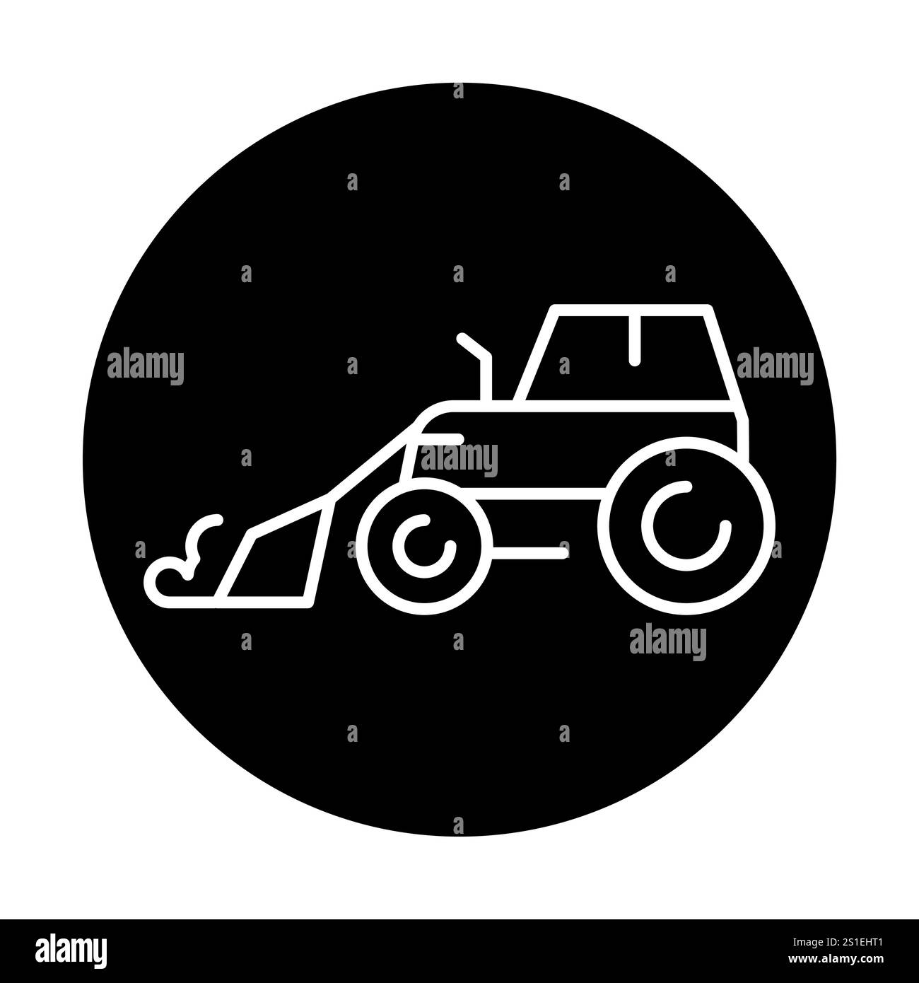 Snow Loader black line illustration. Snow removal machine. Editable ...