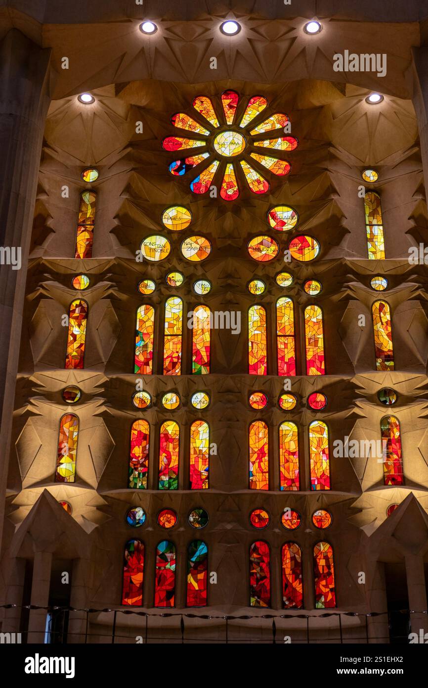 Barcelona in Spain: inside the Sagrada Familia Stock Photo - Alamy