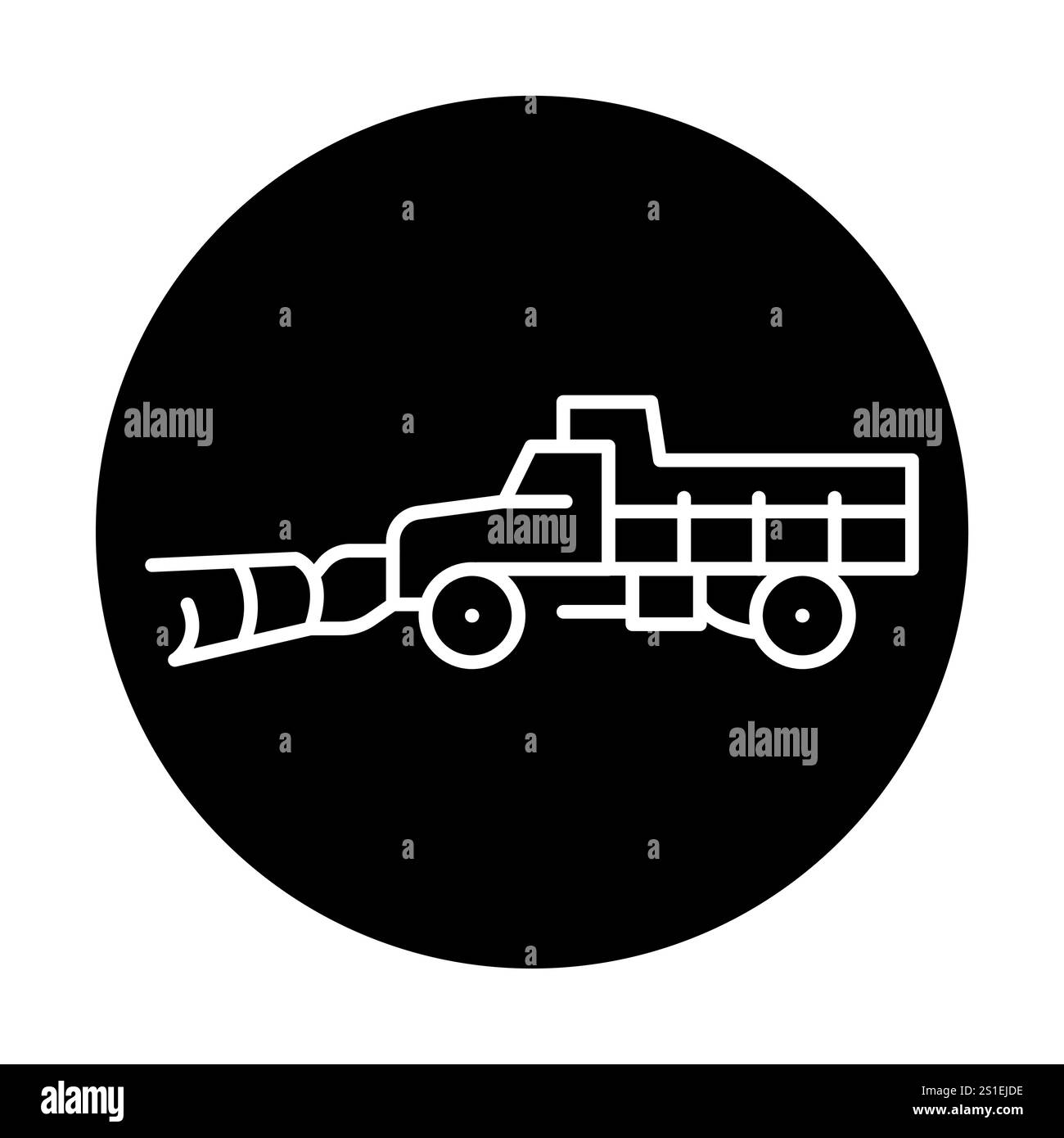 Snow Removal Tractor black line illustration. Snow removal machine ...