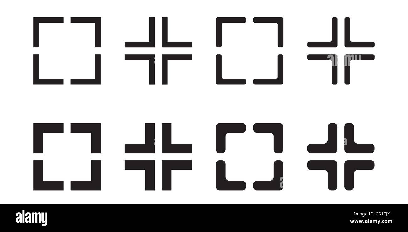 Full screen and exit full screen icon set Stock Vector Image & Art - Alamy