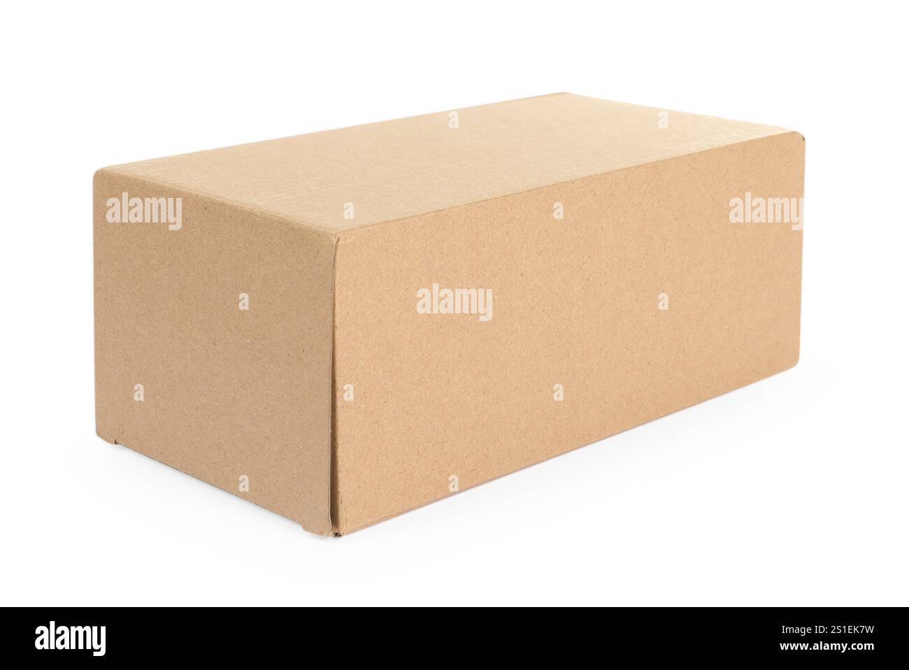 One cardboard parcel box isolated on white Stock Photo - Alamy
