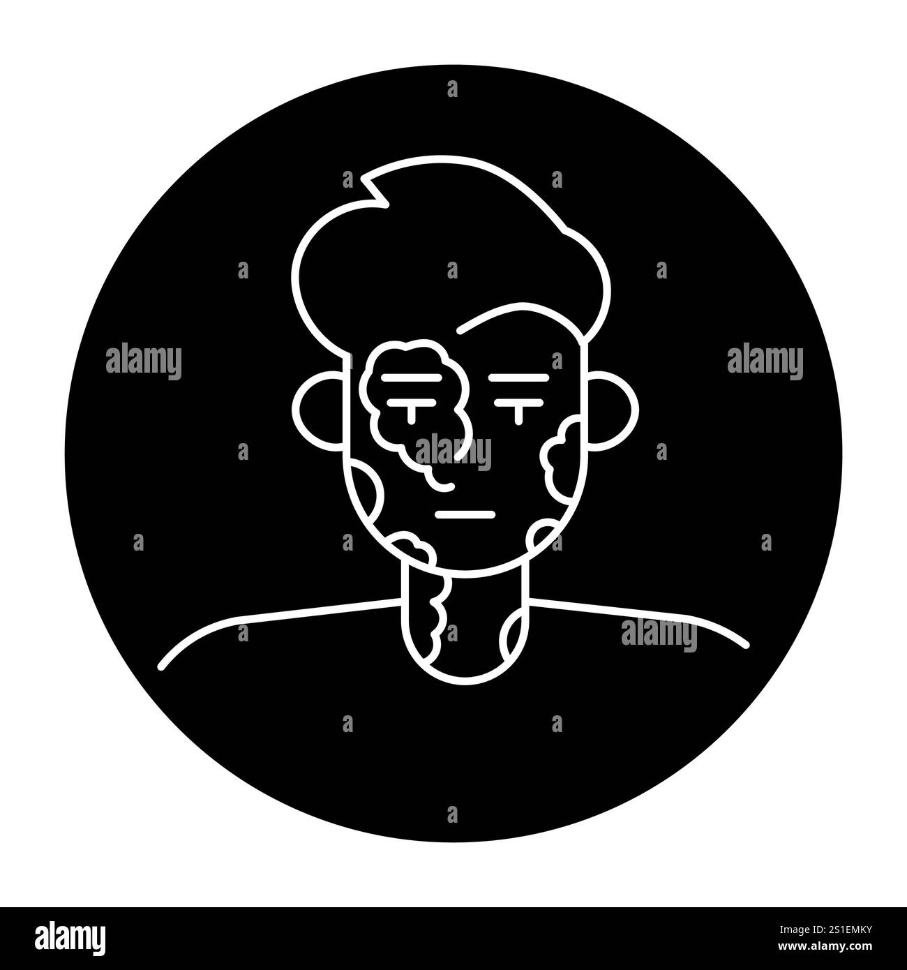Vitiligo color line icon. Autoimmune diseases. Vector isolated element ...