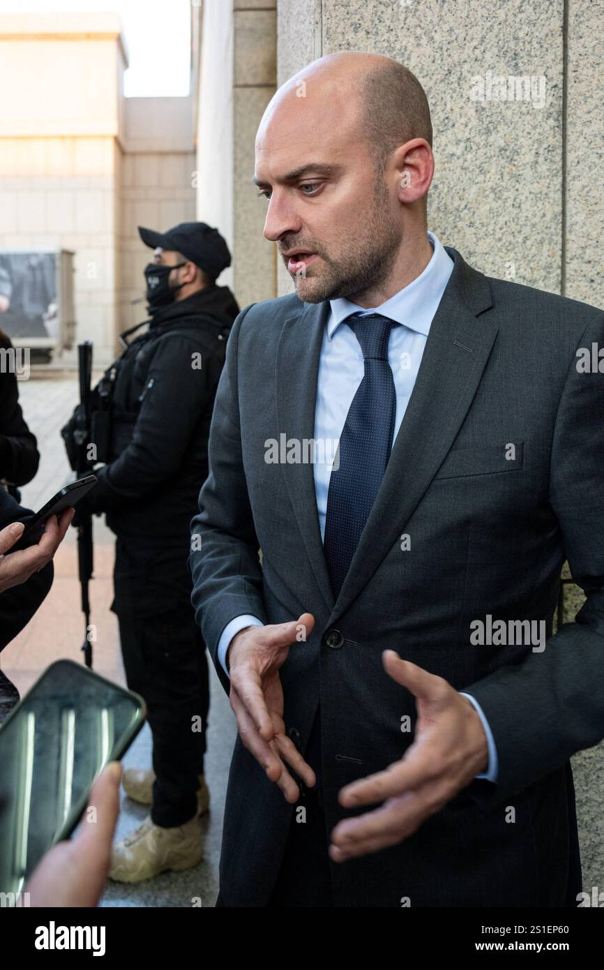 French Foreign Minister Jean Noel Barrot leaves the Presidential Palace ...