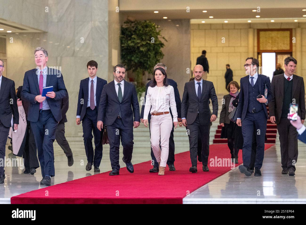 L-R : Syrian Foreign Minister Asaad Al Shaybani, German Annalena ...