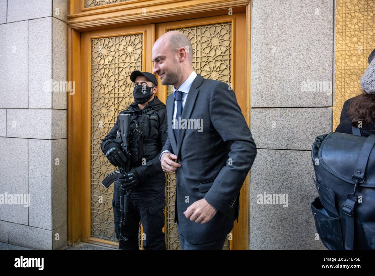 French Foreign Minister Jean Noel Barrot leaves the Presidential Palace ...