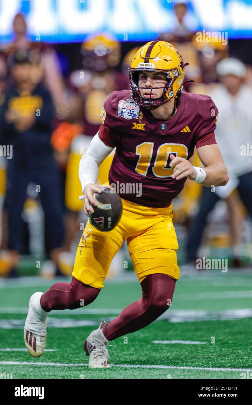 January 1, 2025: Sam Leavitt (10) of Arizona State in action during the ...