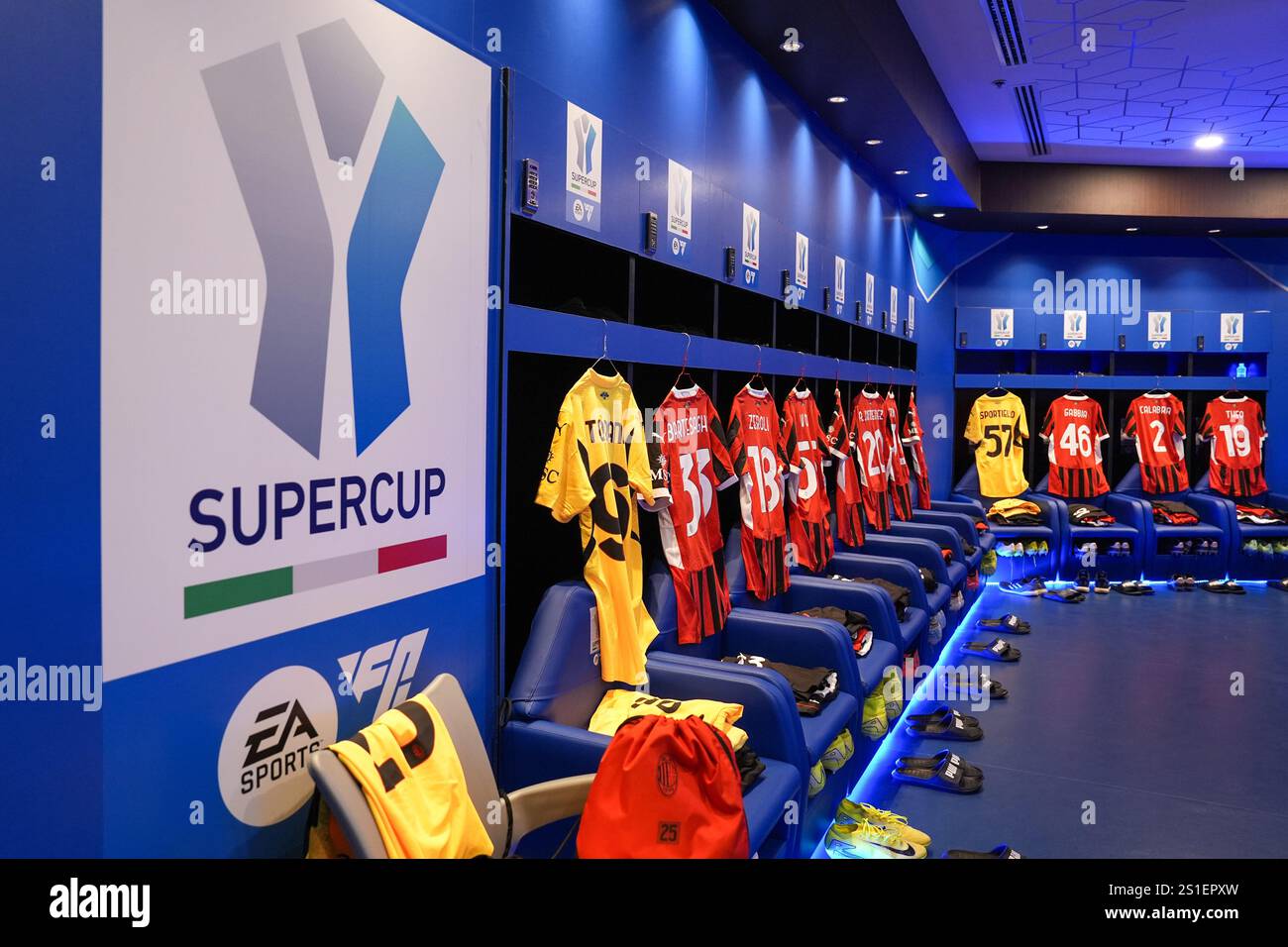 Inside the Milan dressing room before the EA Sports FC italian Supercup ...