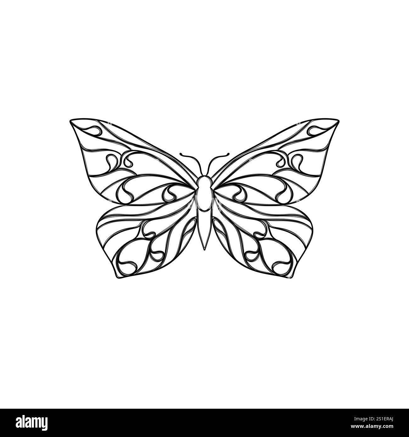 Line art butterfly, Layout for printing illustrations on T-shirts ...
