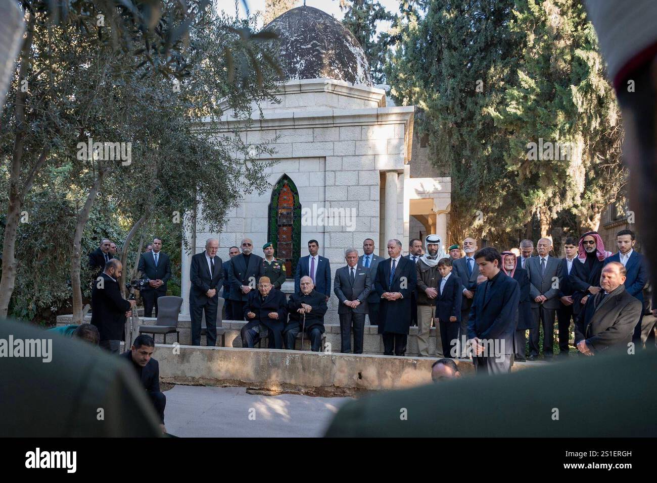 Jordan s King Abdullah II attends the funeral of Princess Majda Raad ...