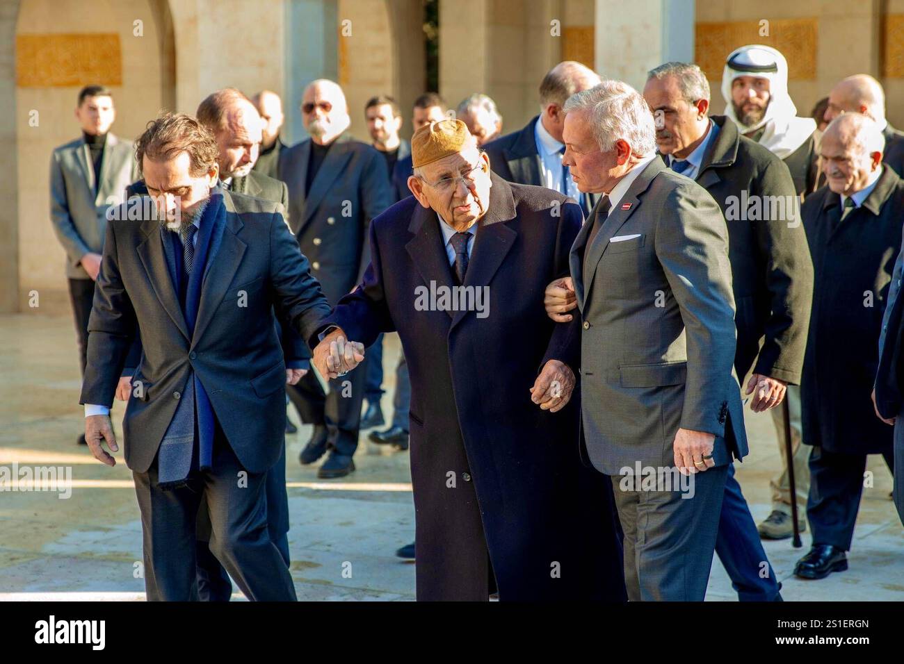 Jordan s King Abdullah II attends the funeral of Princess Majda Raad ...