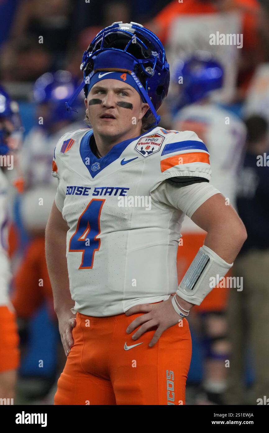 Boise State quarterback Maddux Madsen (4) during the Fiesta Bowl ...
