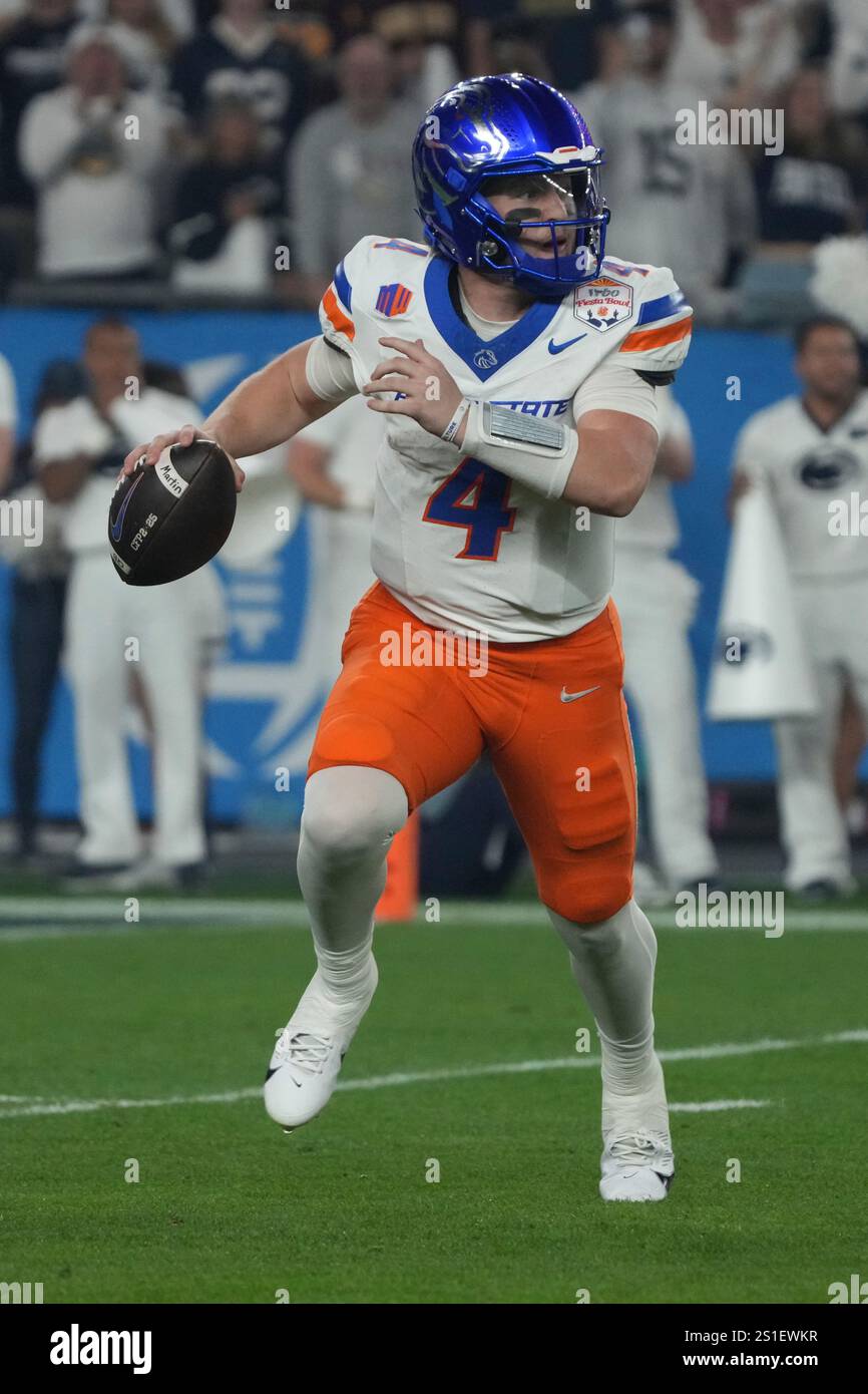 Boise State quarterback Maddux Madsen (4) during the Fiesta Bowl ...