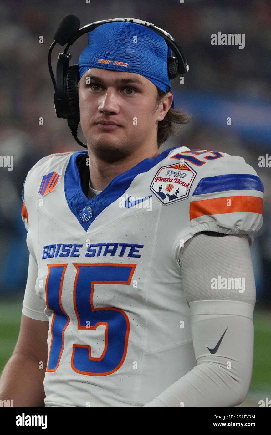 Boise State quarterback Colt Fulton (15) during the Fiesta Bowl College ...