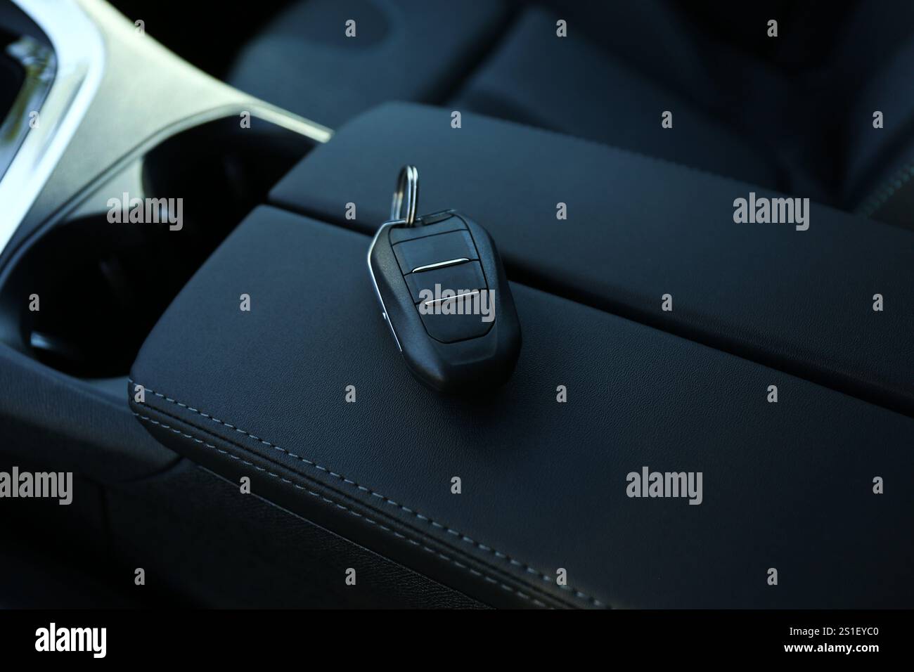 Car flip key inside of modern automobile, closeup Stock Photo - Alamy