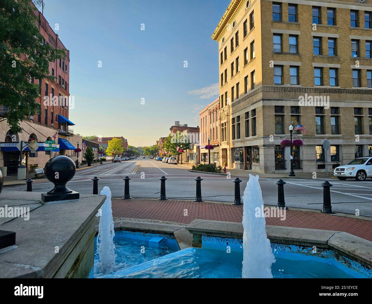 Marietta, Ohio. Downtown historic buildings. Marietta is the county ...